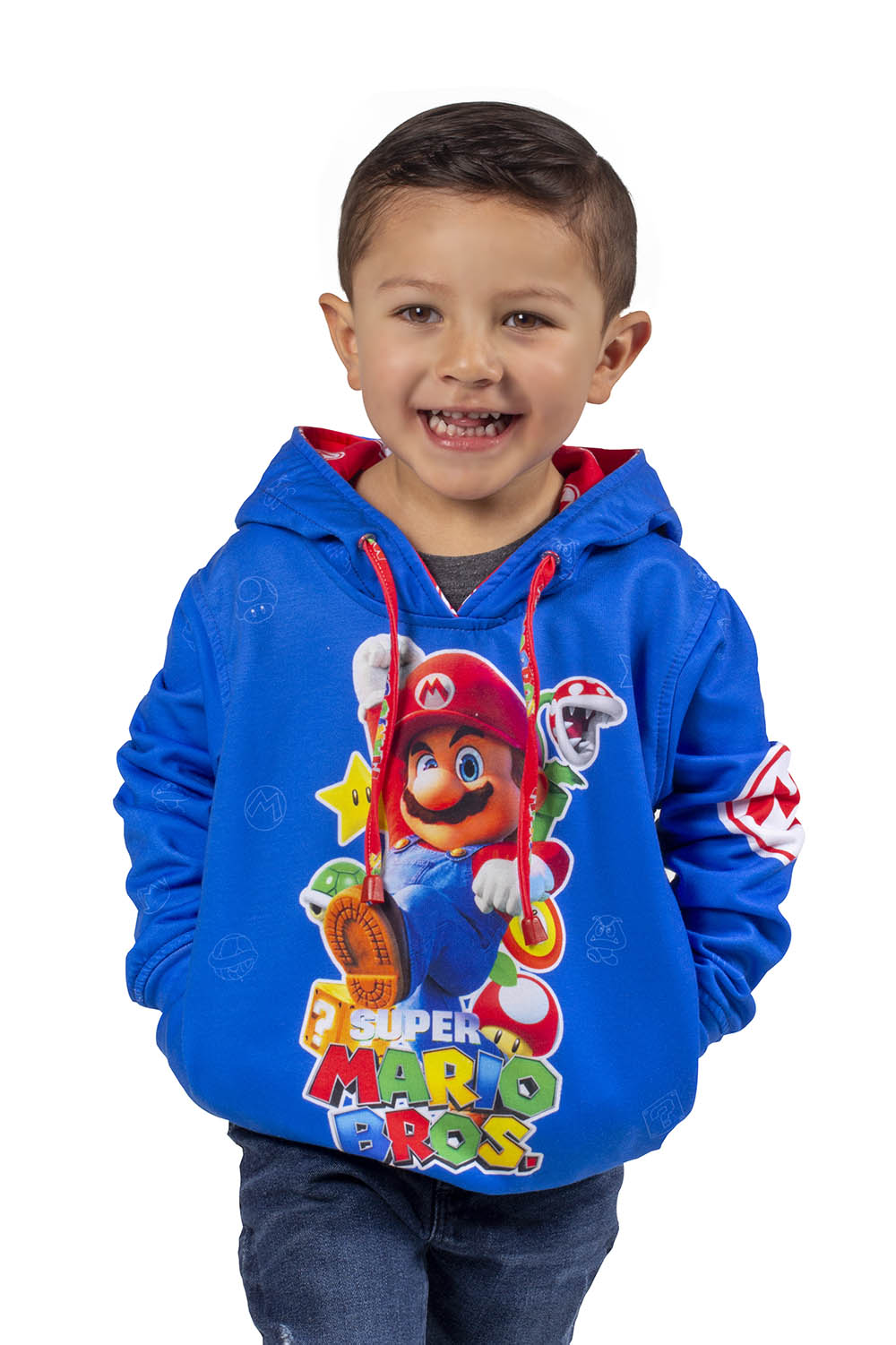 Buzo, Hoodie Con Capota, Mario Bros, La Pelicula Azul – Niño – Atipic